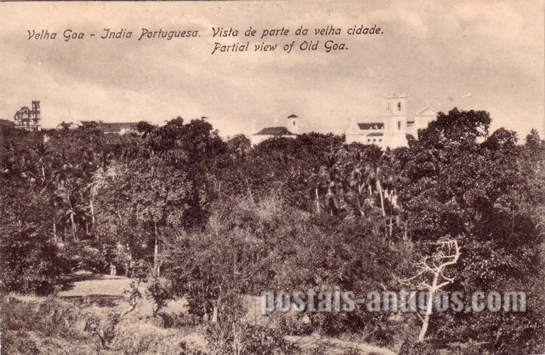 Vista de parte da velha cidade - Velha Goa - India Portuguesa